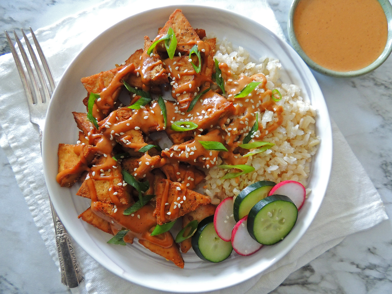 Tofu with Peanut Sauce – Oryana